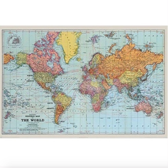 Art | Nwt Colorized World Map | Poshmark